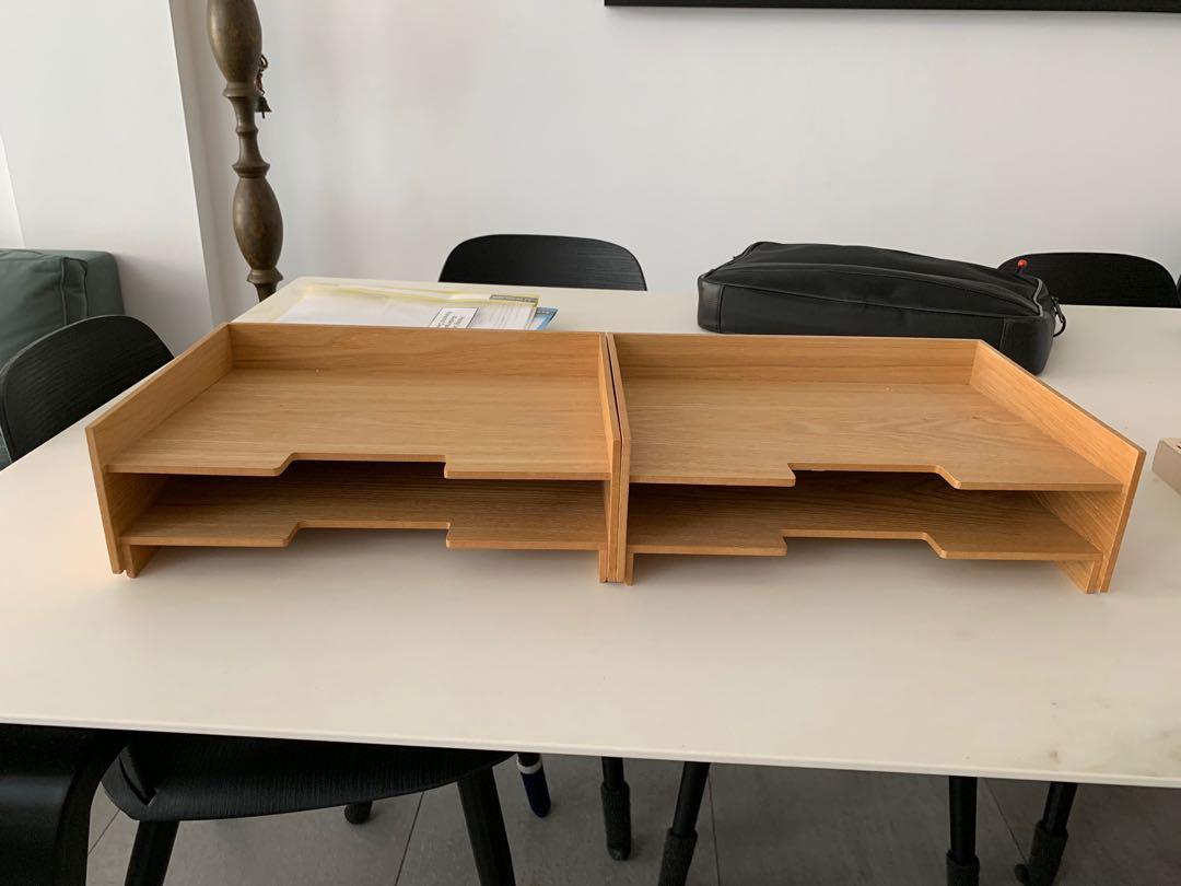 Muji wooden document letter tray holder, Hobbies & Toys, Stationery ...