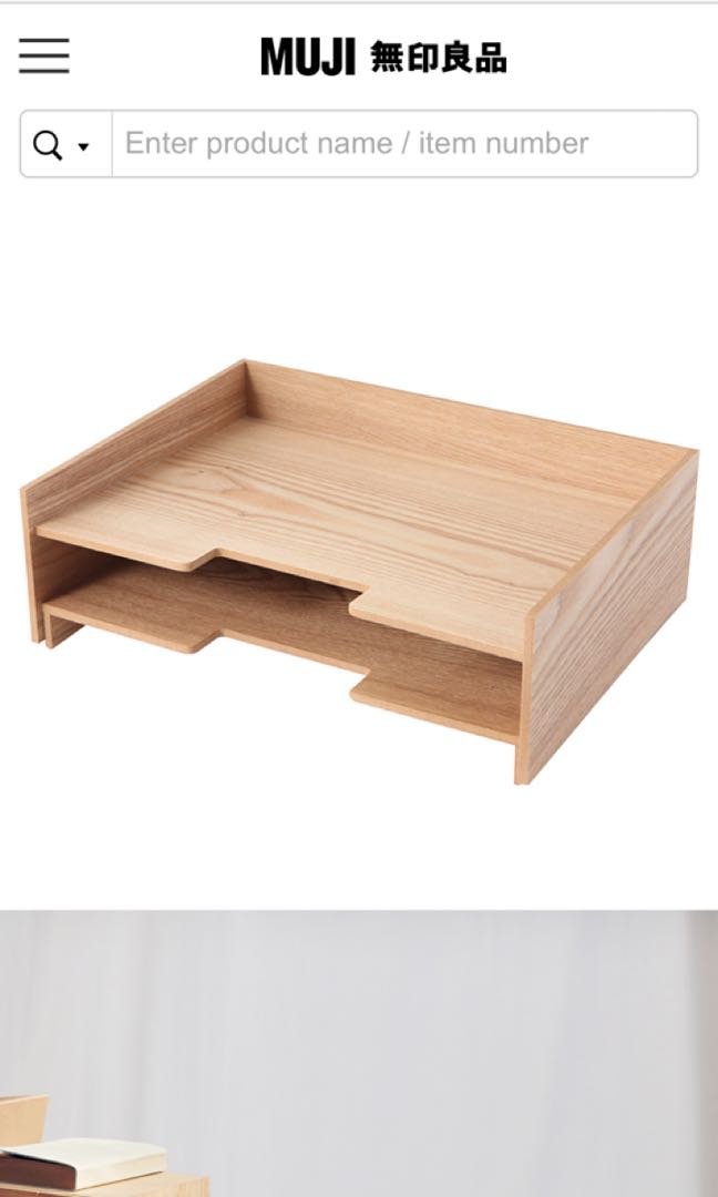 Muji wooden document letter tray holder, Hobbies & Toys, Stationery ...