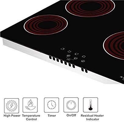 NOXTON Built-in 4 Zone Electric Hob Cooker 60cm Domino Ceramic Hobs ...