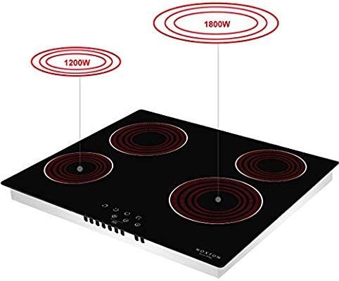 NOXTON Built-in 4 Zone Electric Hob Cooker 60cm Domino Ceramic Hobs ...