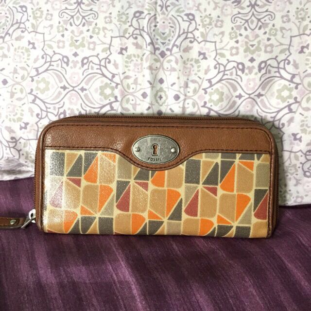 ORIGINAL FOSSIL KEY-PER CALYPSO LEATHER TRIM ZIP AROUND WALLET, Luxury ...