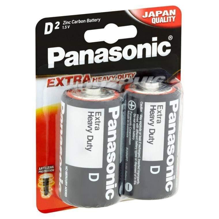 Panasonic Black D Extra Heavy Duty Battery Pack of 2 - 2 Packs ...