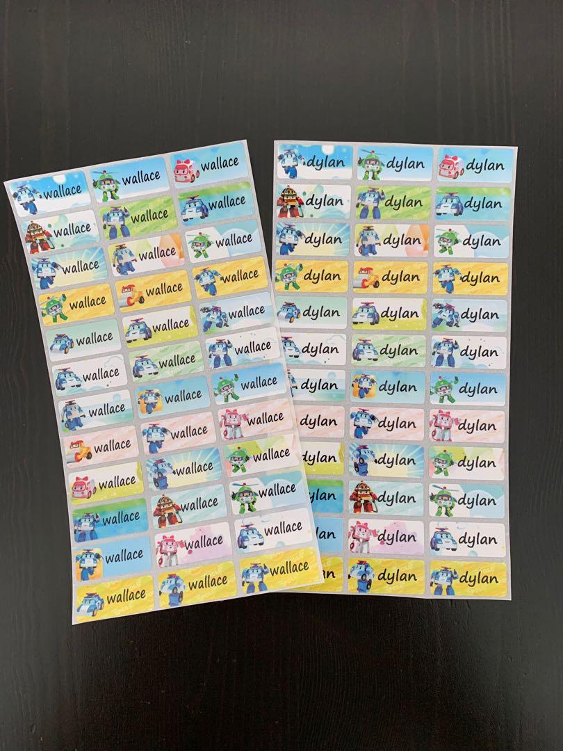 Personalised Cartoon Name Stickers 4, Hobbies & Toys, Stationery ...