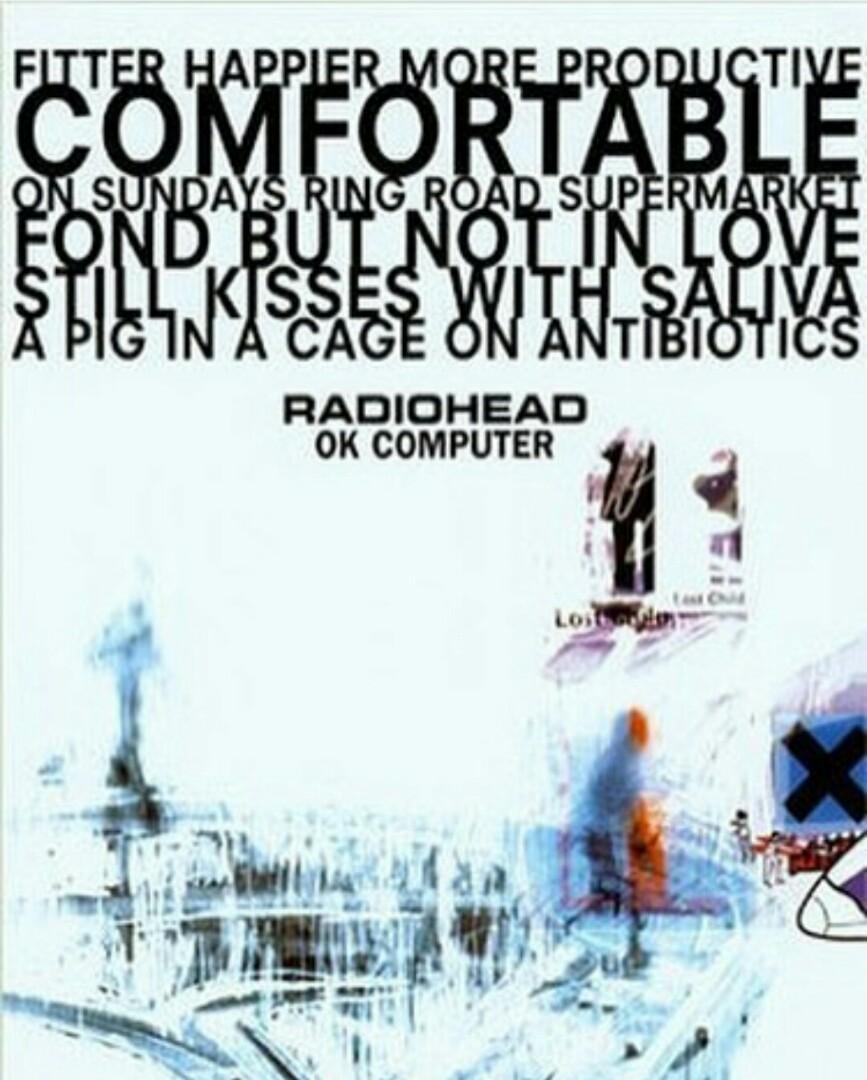 RADIOHEAD OK COMPUTER, COVER ALBUM POSTER WALL DECOR, Men's Fashion ...