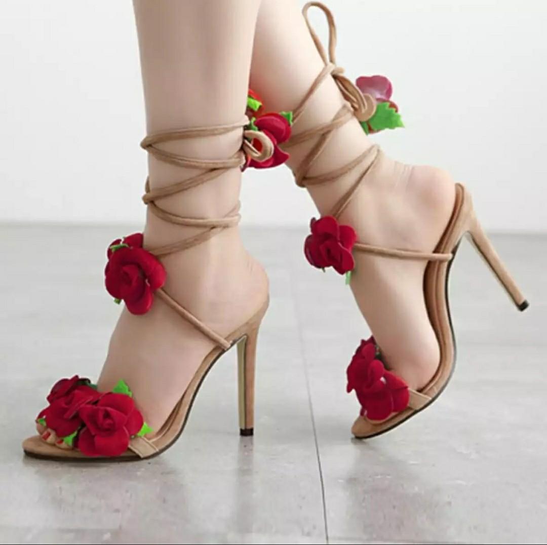 Rose high heels, Women's Fashion, Footwear, Heels on Carousell