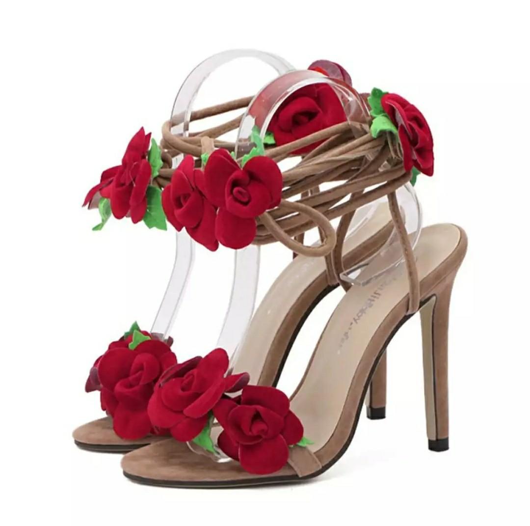 Rose high heels, Women's Fashion, Footwear, Heels on Carousell