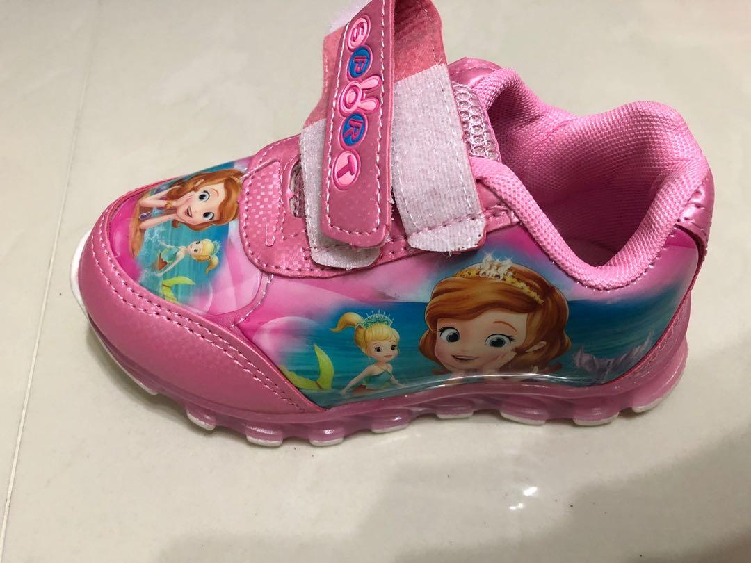 Sofia princess kids velcro covered shoes (pink), Babies & Kids, Babies ...