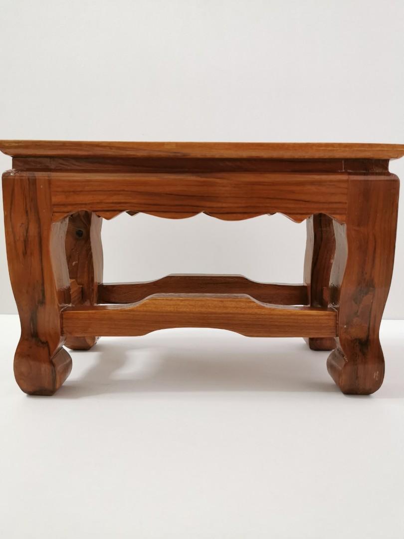 Solid Teak Wood Thai Altar Table (Shiny Finishing), Furniture & Home ...