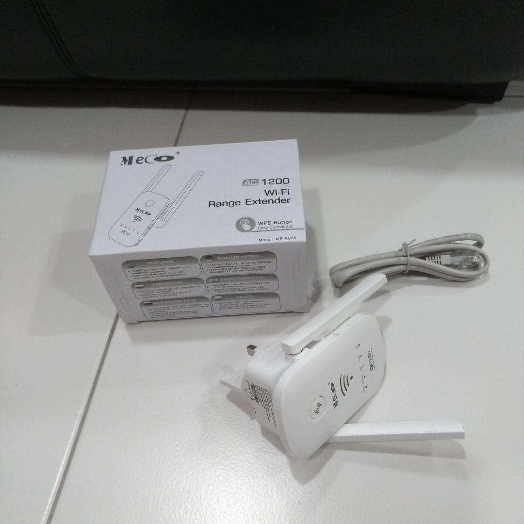 @129 MECO ME-AC50 Wireless 1200 Dual Band 1200mbps WiFi Range Extender, Everything Else on Carousell