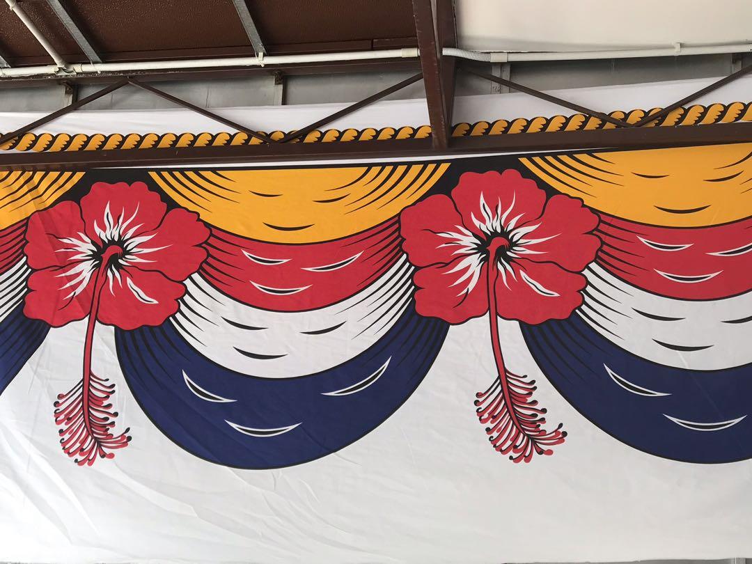 Banner Bunga Raya/ Kain Bendera Bunga raya, Hobbies & Toys, Stationery ...