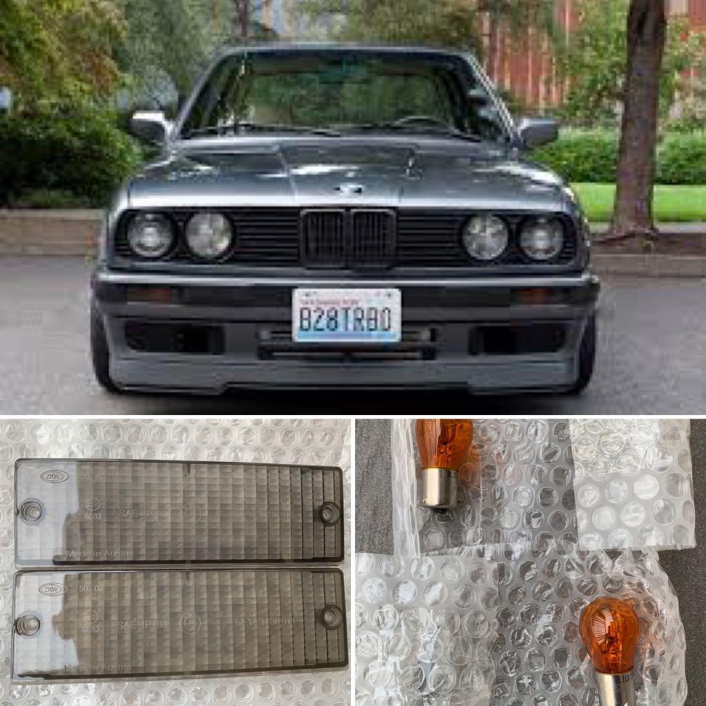 BMW E30 Smoked turn signal (with 2 yellow bulbs) original NOS, Auto ...