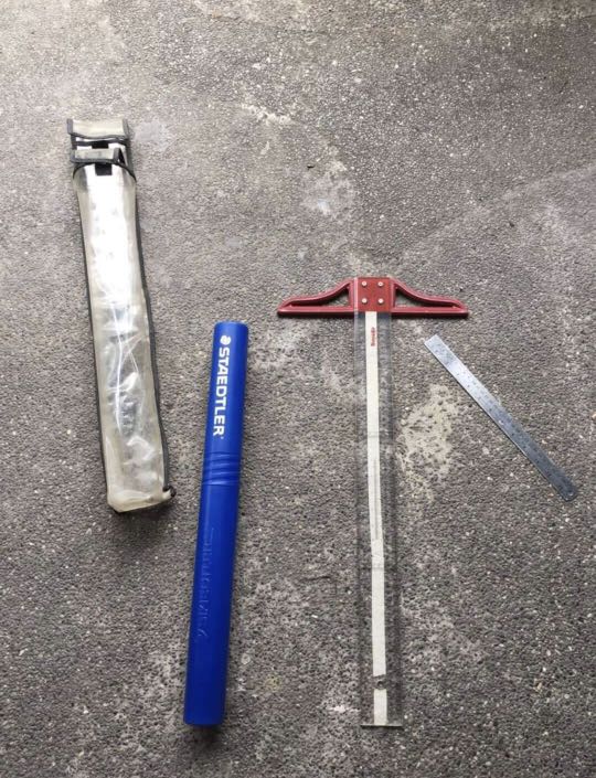 Engineering Set (Staedtler, Rotring, Steel Rule, T-Square), Hobbies ...