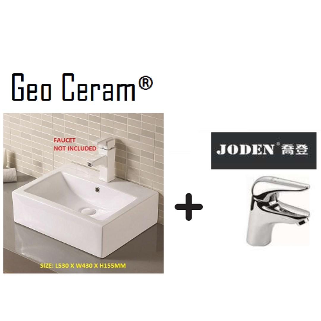GEO CERAM K2131 TABLE TOP / WALL HUNG CERAMIC WASH BASIN + JODEN ...