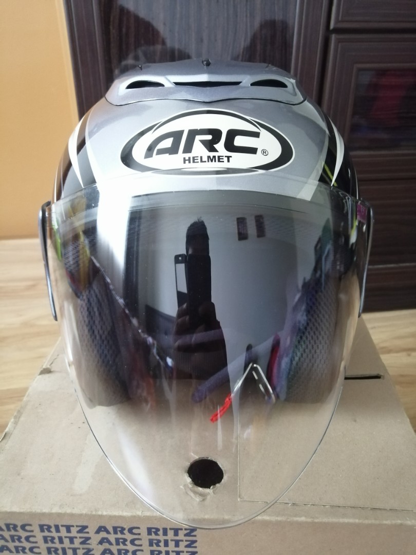 Helmet Arc Ritz Silver Original Limited Edition, Motorbikes on Carousell