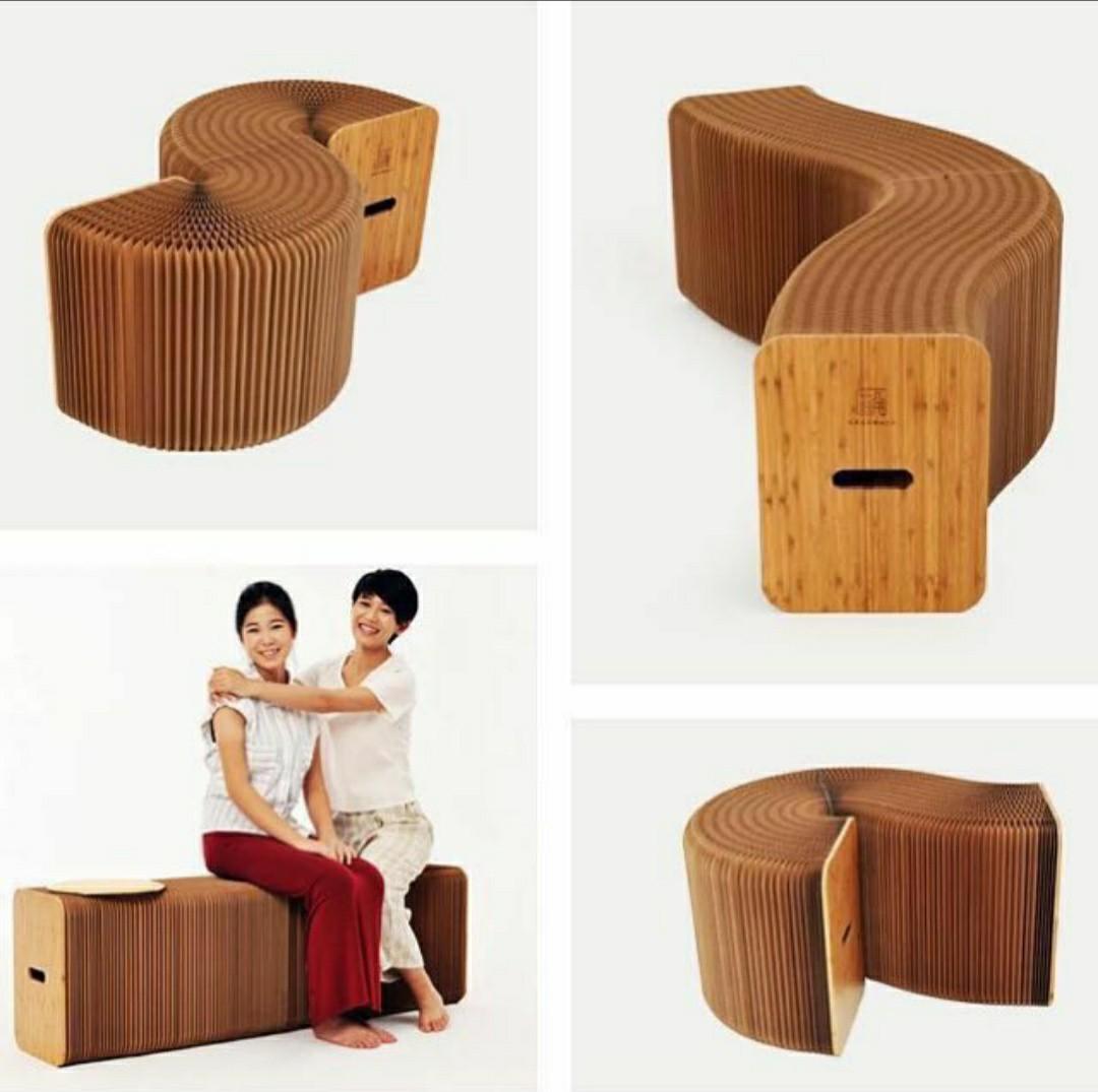 Honeycomb Structure Flexible Paper Folding Bench, Furniture & Home ...