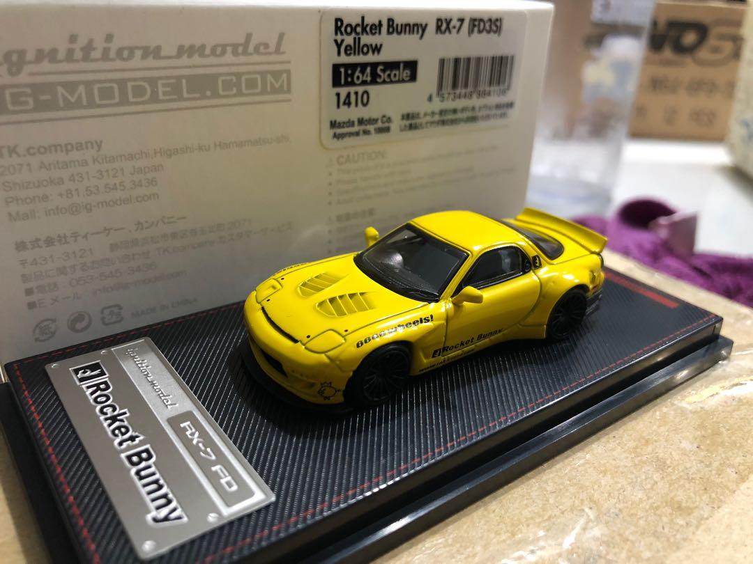 Ignition Model 1/64 Rocket Bunny RX-7 (FD3S) Yellow - Tarmac Works Exclusive Color RX7, Hobbies ...