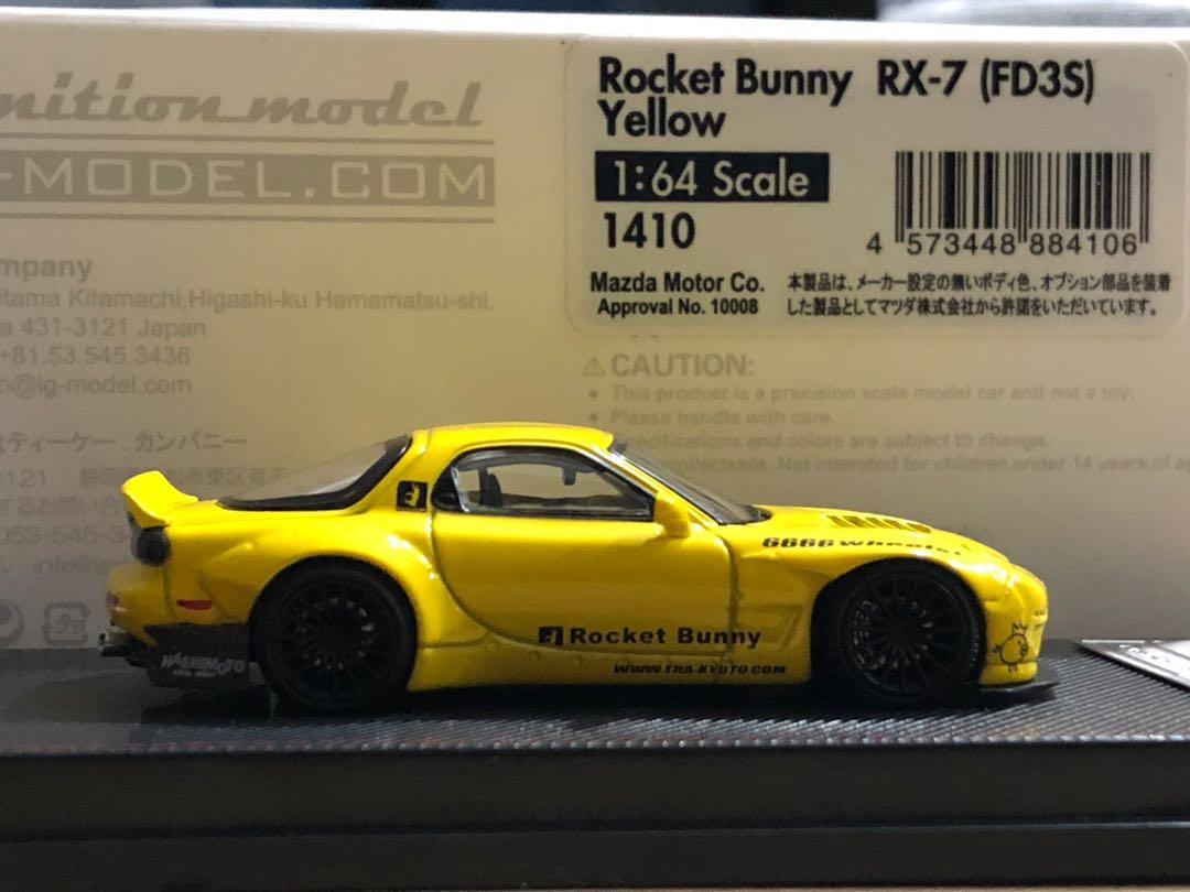 Ignition Model 1/64 Rocket Bunny RX-7 (FD3S) Yellow - Tarmac Works Exclusive Color RX7, Hobbies ...