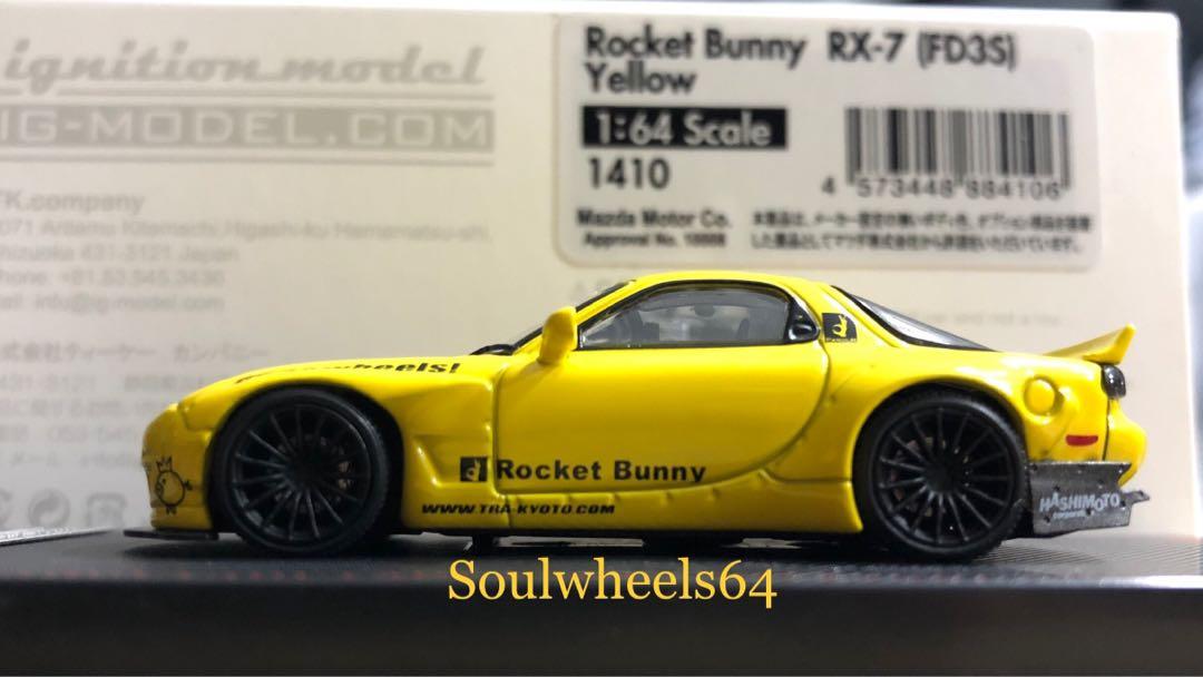 Ignition Model 1/64 Rocket Bunny RX-7 (FD3S) Yellow - Tarmac Works Exclusive Color RX7, Hobbies ...
