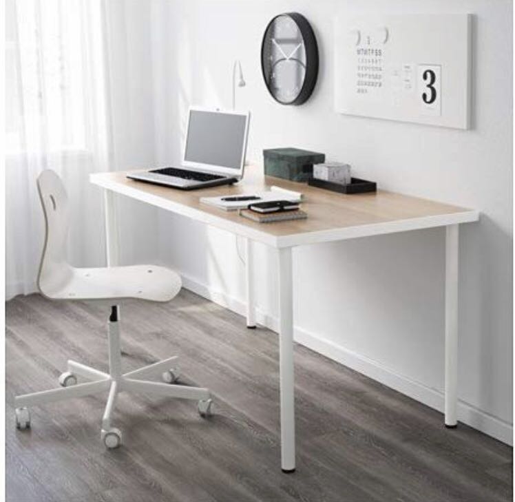 Ikea Linnmon Desk With Adils Legs Multi Purpose Table,White, Black Home ...