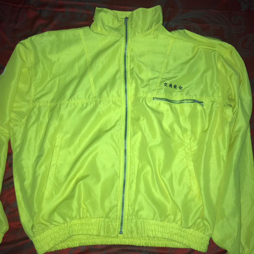 Japanese Neon Yellow Oversized Bomber Jacket, Fesyen Pria, Pakaian ...