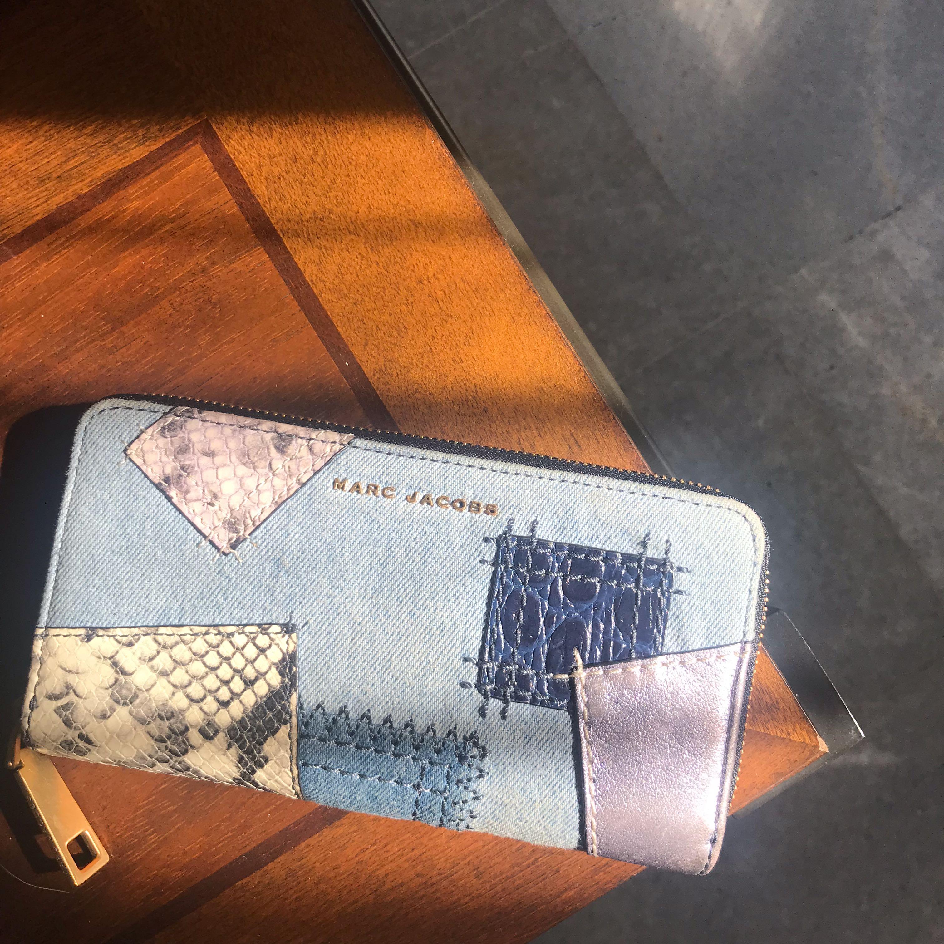 Marc Jacobs Patchwork Zip Denim, Fesyen Wanita, Tas & Dompet di Carousell