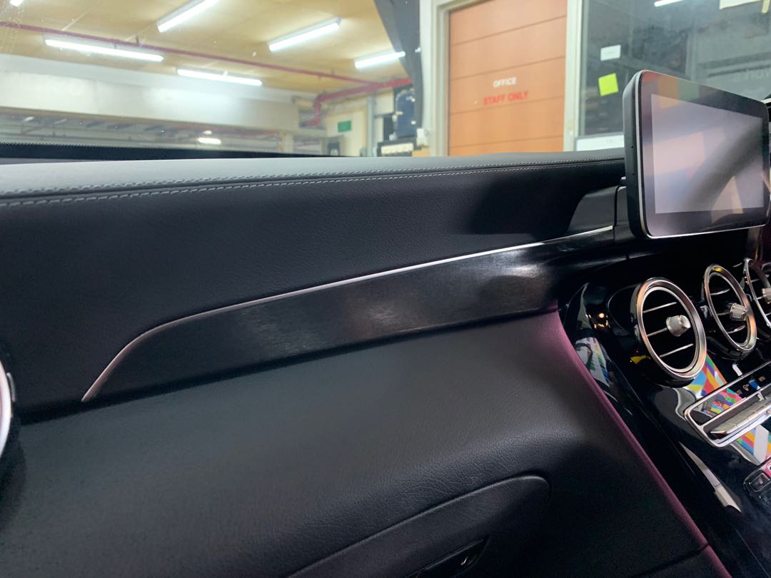 Mercedes GLC 250 silver interior panels wrap to 3M 1080 brushblack, Car ...