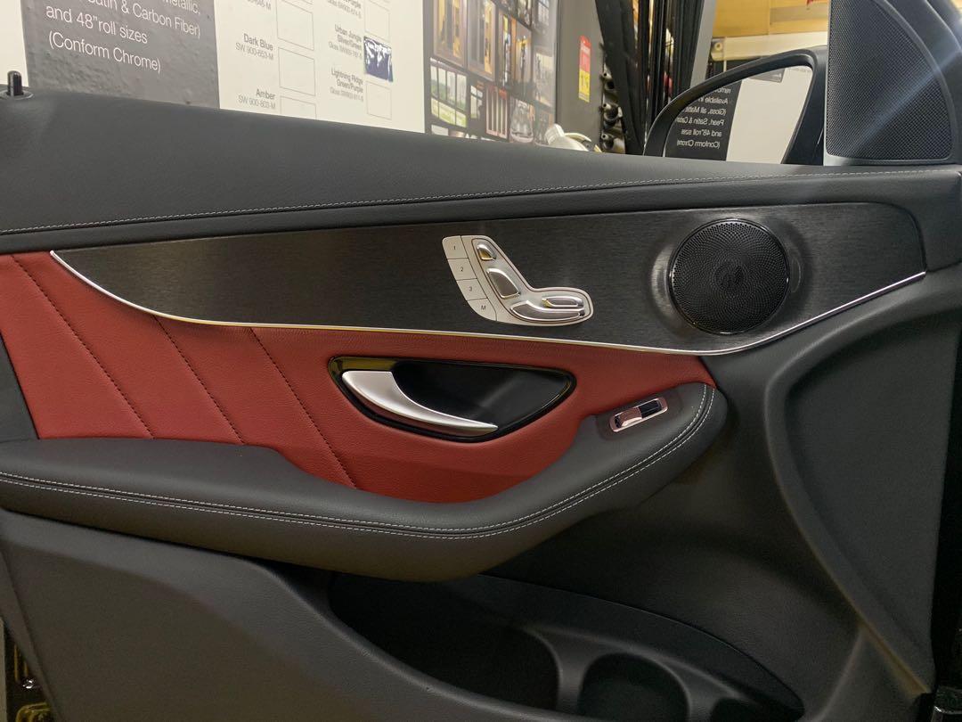 Mercedes GLC 250 silver interior panels wrap to 3M 1080 brushblack, Car ...
