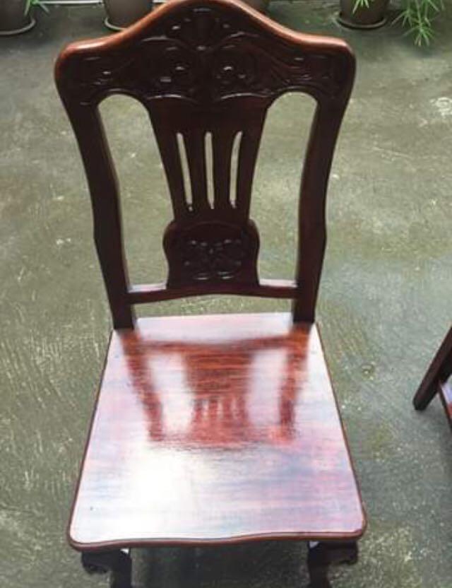Narra Wooden Chair, Furniture & Home Living, Furniture, Chairs on Carousell