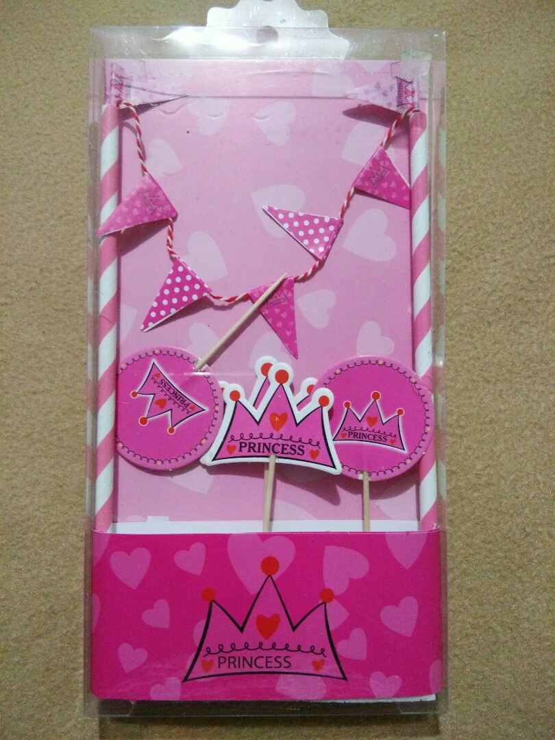 Pink or Princess Theme Cake Topper, Hobbies & Toys, Stationary & Craft ...