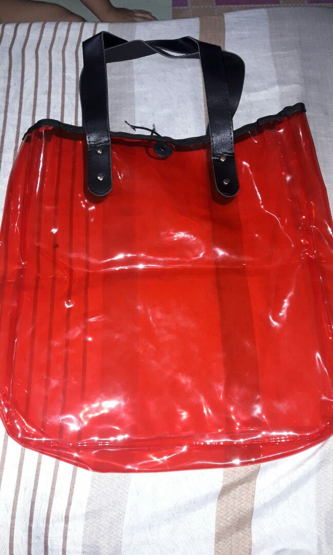 See-through red bag, Women's Fashion, Bags & Wallets, Cross-body Bags ...