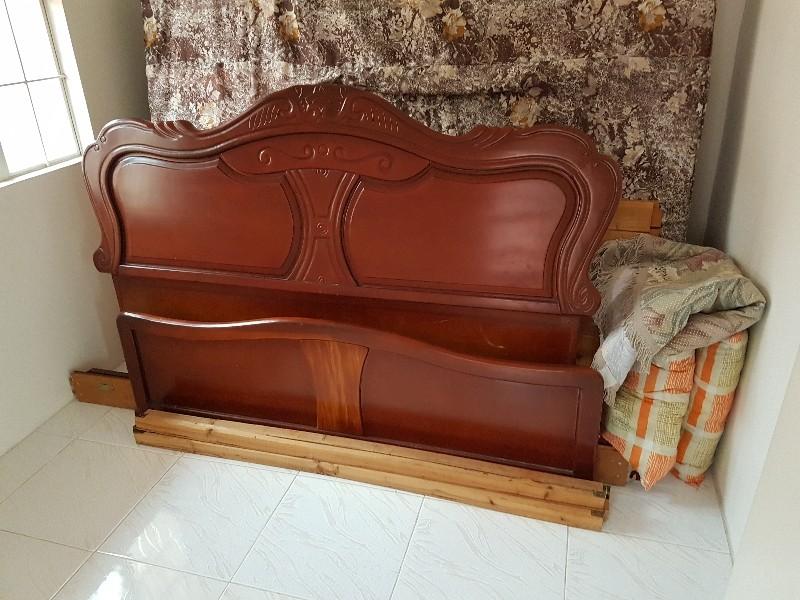 Slightly Used Wooden Bed Frame, Furniture & Home Living, Furniture, Bed ...