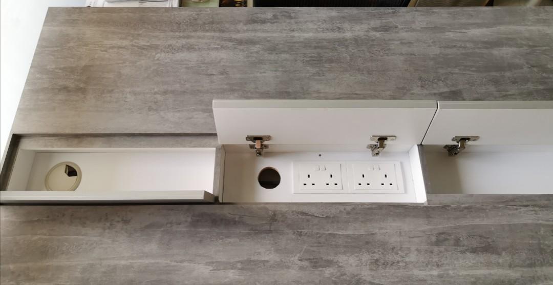 Selling Fast Used Custom Study Table Desk w Power Sockets, Furniture ...