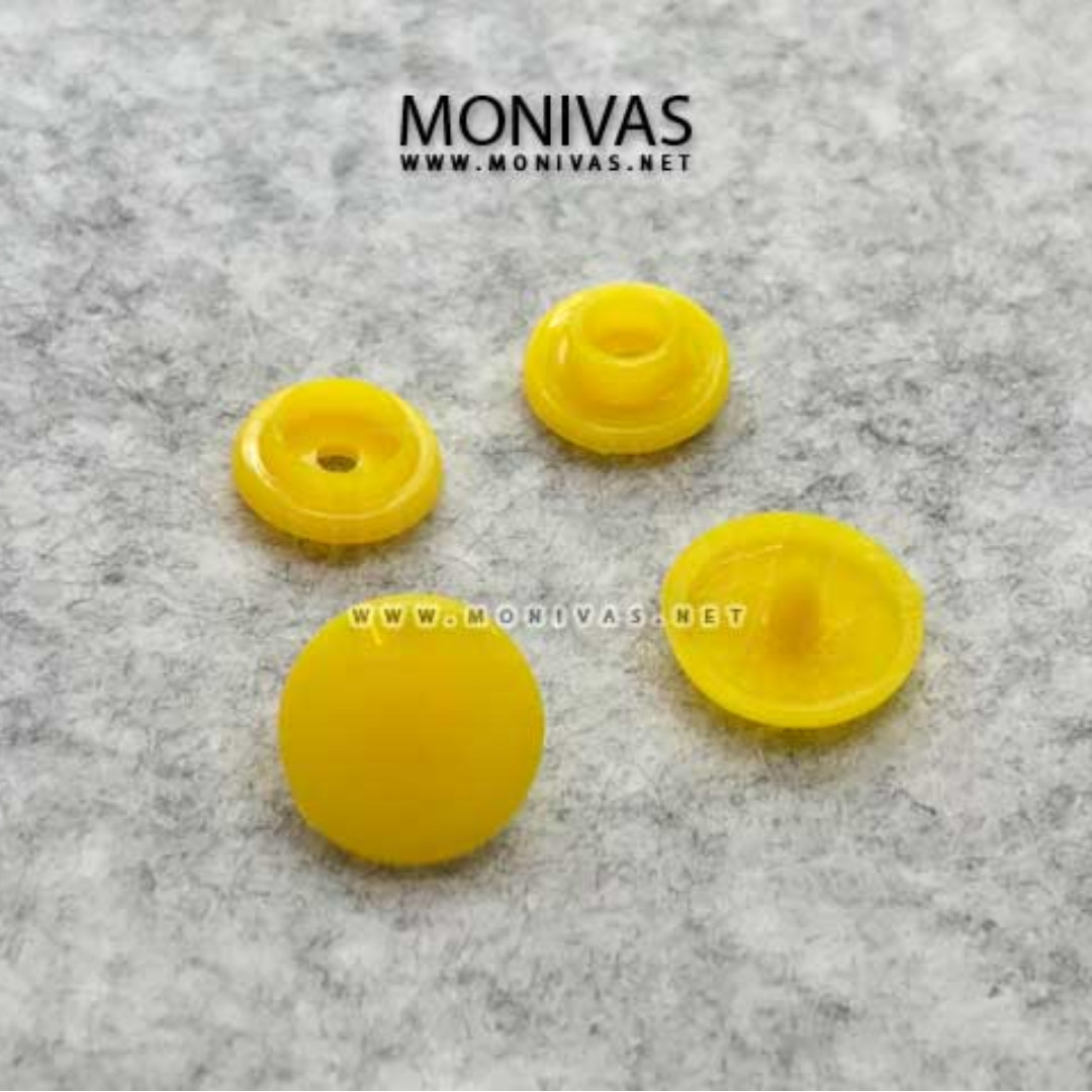 (10 Sets) DIY Yellow-Orange PVC Plastic Fastener Snap Buttons Sewing ...
