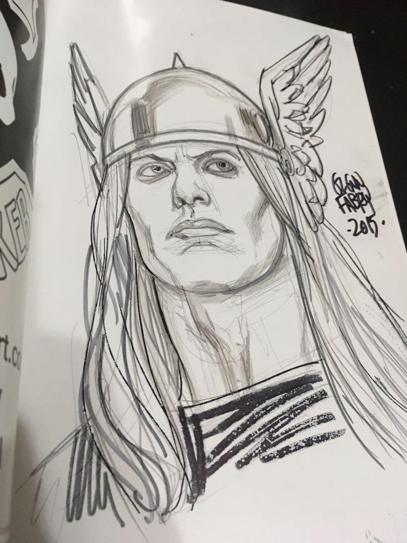Glenn Fabry Sketch Book 2 signed Thor sketch original art, Hobbies ...