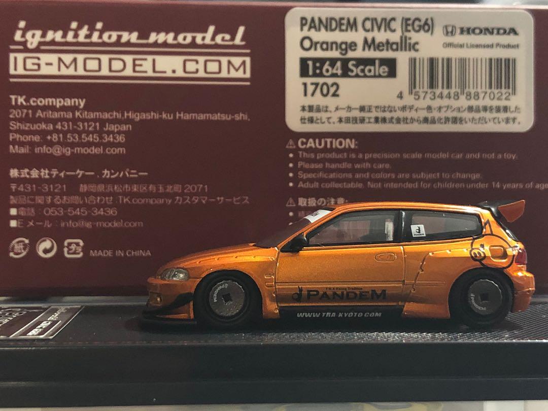 Ignition Model IG 1/64 PANDEM CIVIC (EG6) Orange Metallic 1702, Hobbies ...