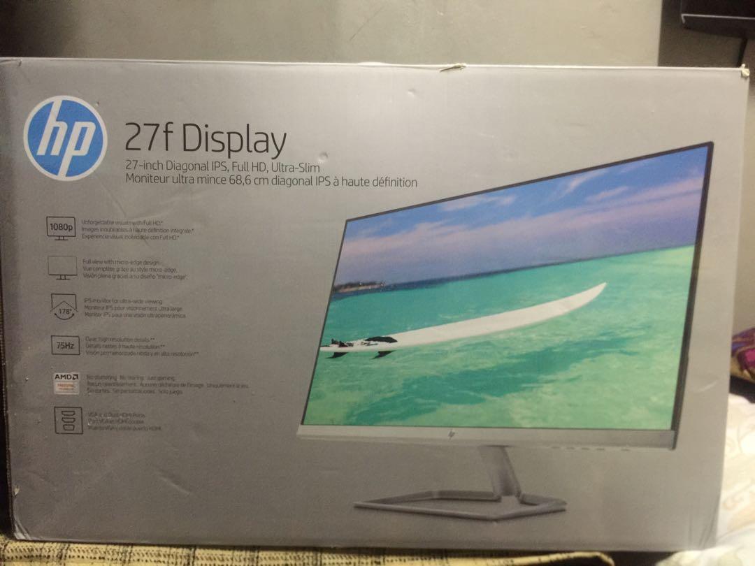 Monitor HP 27f (Computer monitor), Computers & Tech, Parts ...