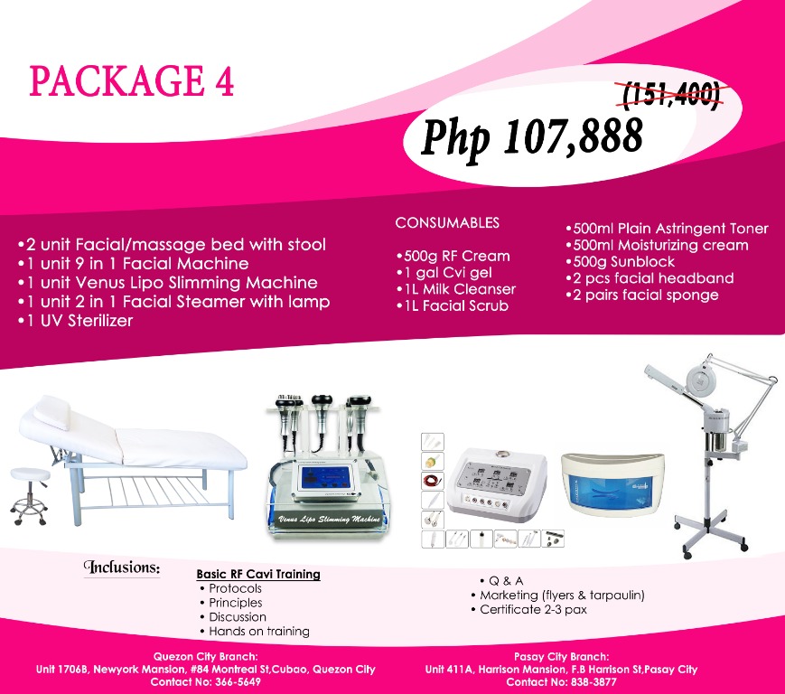 Package 4 Spa Aesthetic RF cavitation slimming Facial Machine facial ...