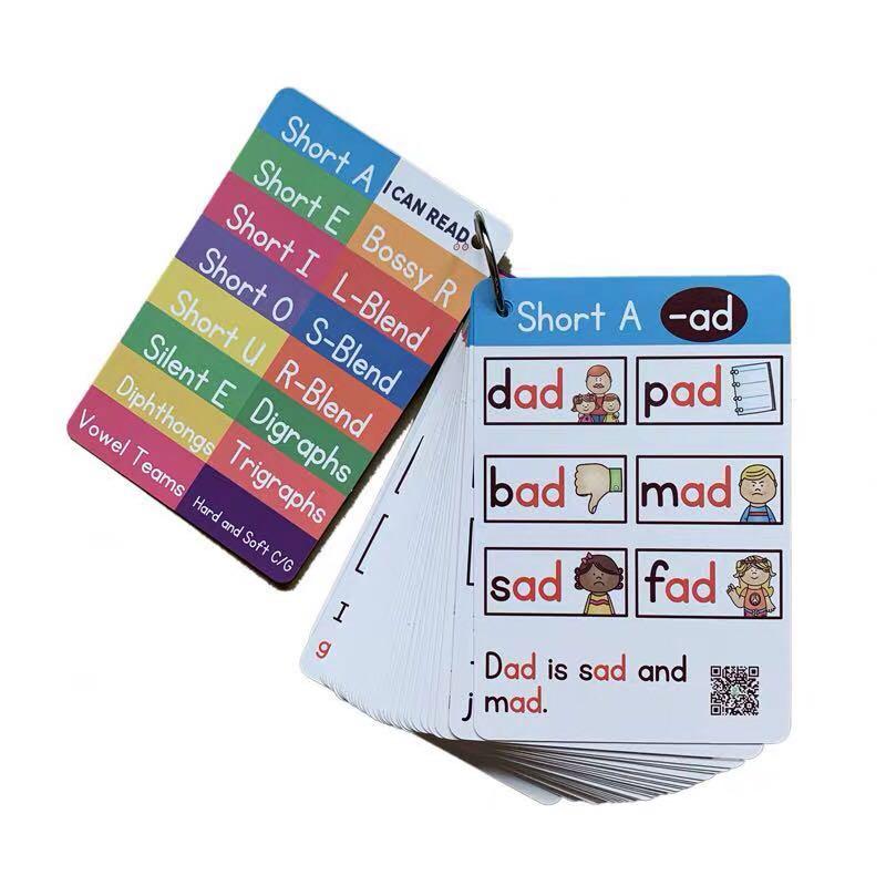 Phonics Flash Cards Kids Montessori Early Learning Educational Toys for ...