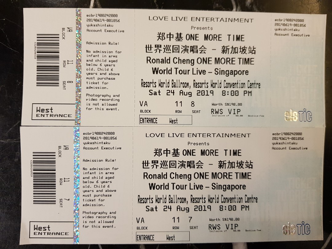 RONALD CHENG WORLD TOUR LIVE CONCERT, Hobbies & Toys, Memorabilia ...