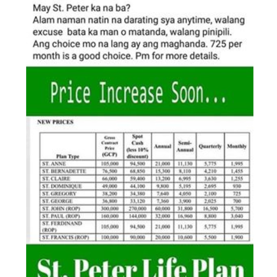 Saint Peter Life Plan, Everything Else, Looking For on Carousell