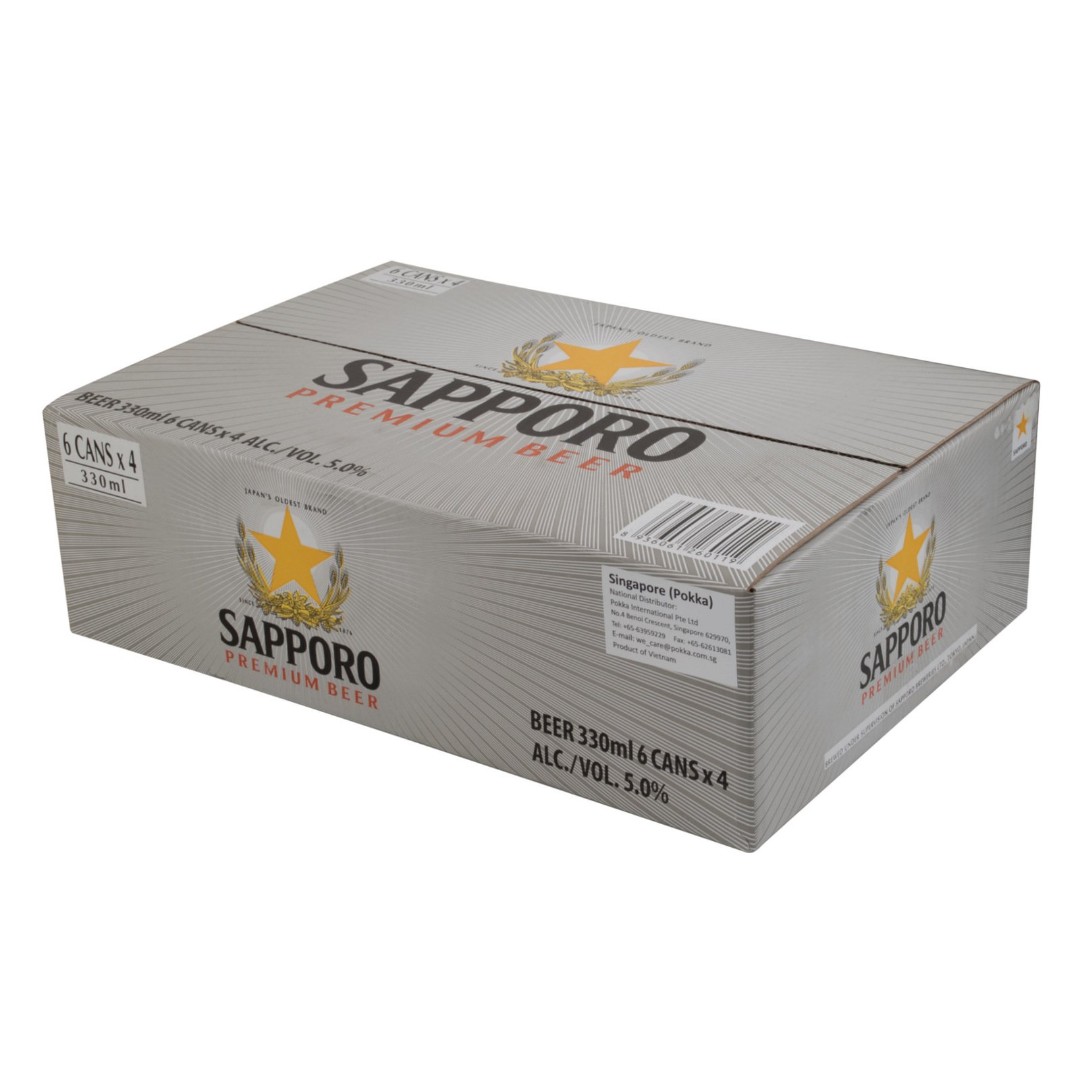 Sapporo Premium Draft Beer - Case - 24 x 330ml, Food & Drinks ...