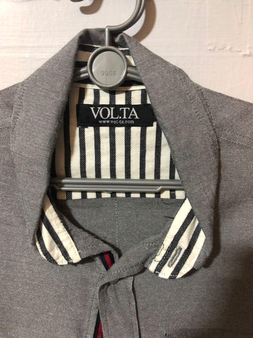 Vol.ta Grey Shirt, Men's Fashion, Tops & Sets, Formal Shirts on Carousell