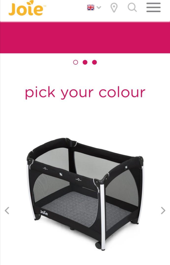 Joie Excursion Baby Cot Playpen comes with diaper changer and rocker ...