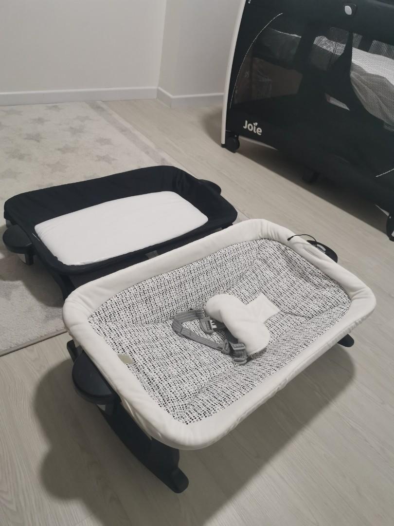 Joie Excursion Baby Cot Playpen comes with diaper changer and rocker ...