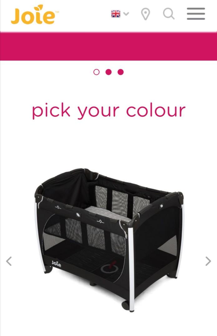 Joie Excursion Baby Cot Playpen comes with diaper changer and rocker ...