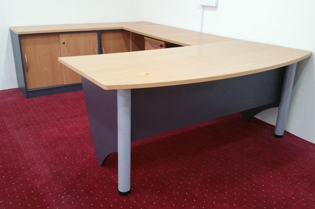 Office Executive D Shape Table Set, Furniture & Home Living, Furniture ...