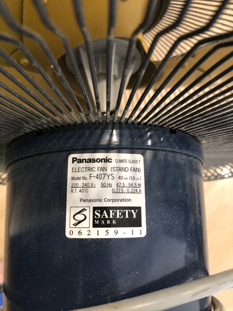 Panasonic stand fan F-407YS, Furniture & Home Living, Lighting & Fans ...