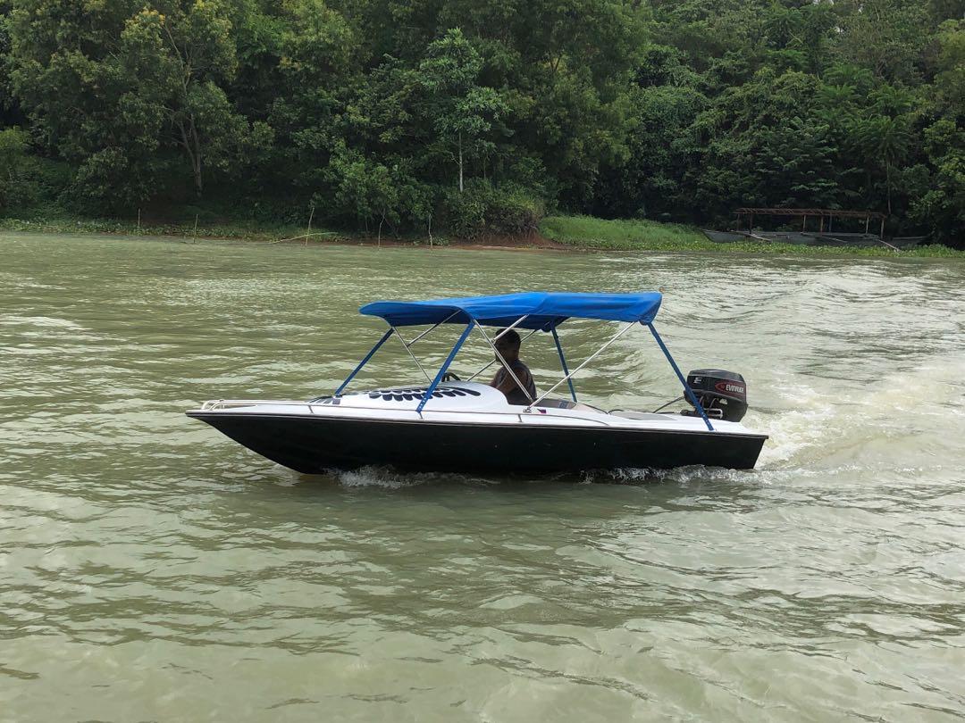 “Double Eagle” 2-seater Runabout Speedboat 12’ with 50hp Evinrude ...