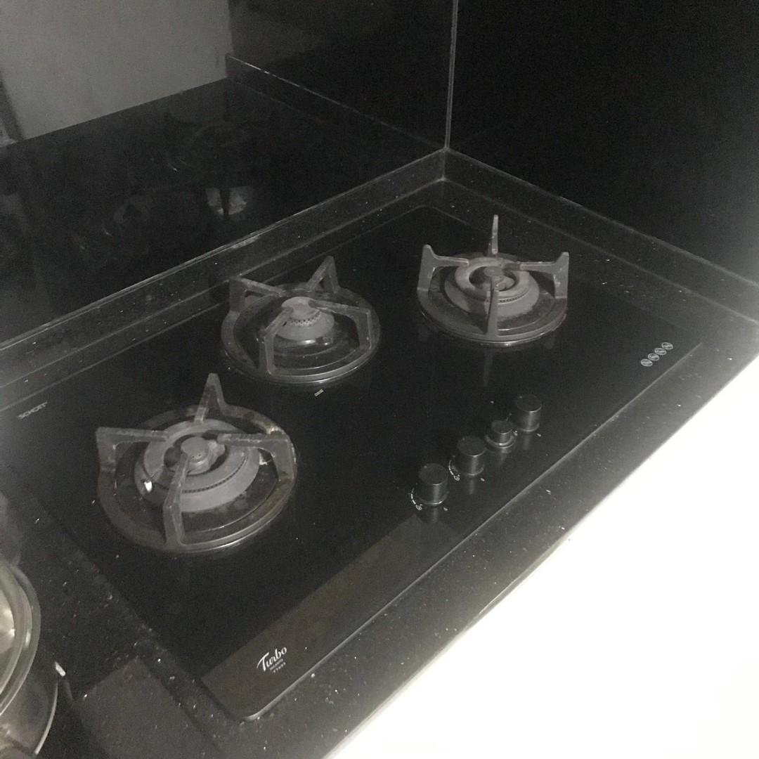 TURBO BUILT-IN GLASS cooking stove HOB (77CM) 3 BURNERS, TV & Home ...