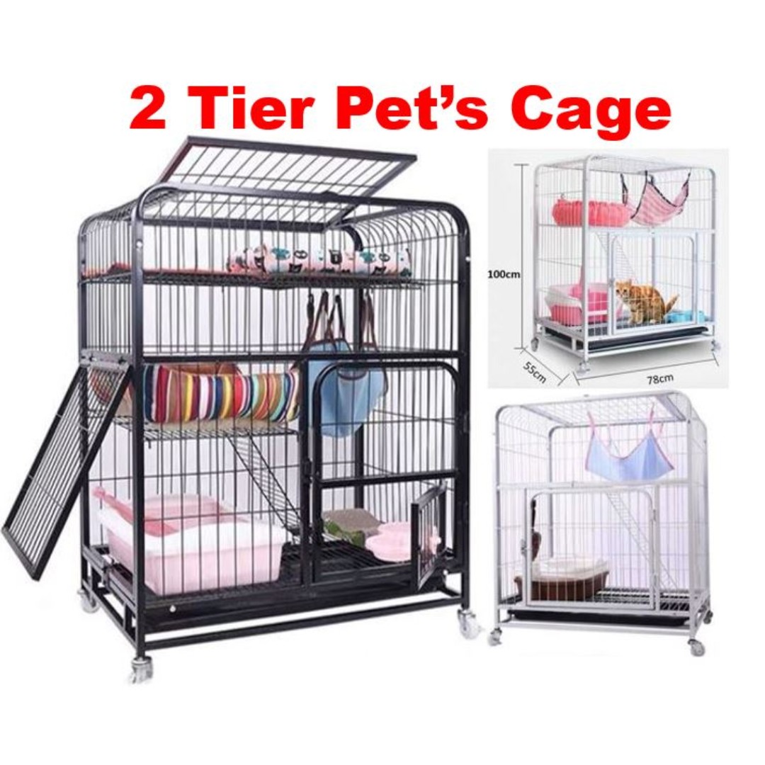 Upgraded 2 level tier storey cat cage, Pet Supplies, Homes & Other Pet ...